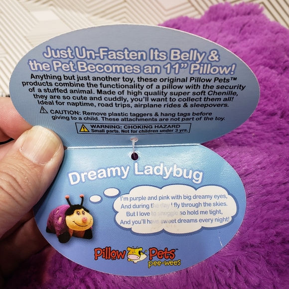 Pillow Pets | Toys | New Pillow Pets Peewees 1 Dreamy Purple Ladybug ...